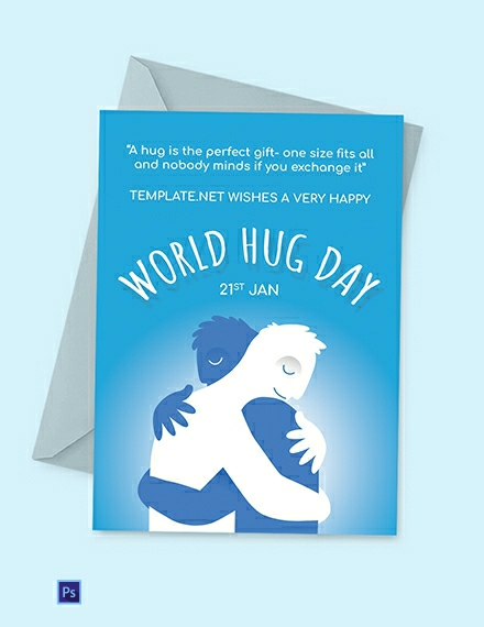 Free World Hug Day Greeting Card Template