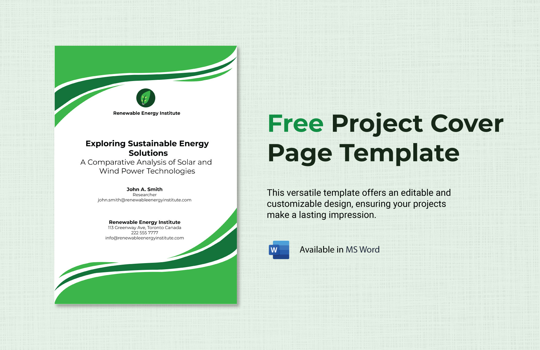 Free Project Cover Page Template Download In Word Template Free Project Cover Page Template Download In Word Template