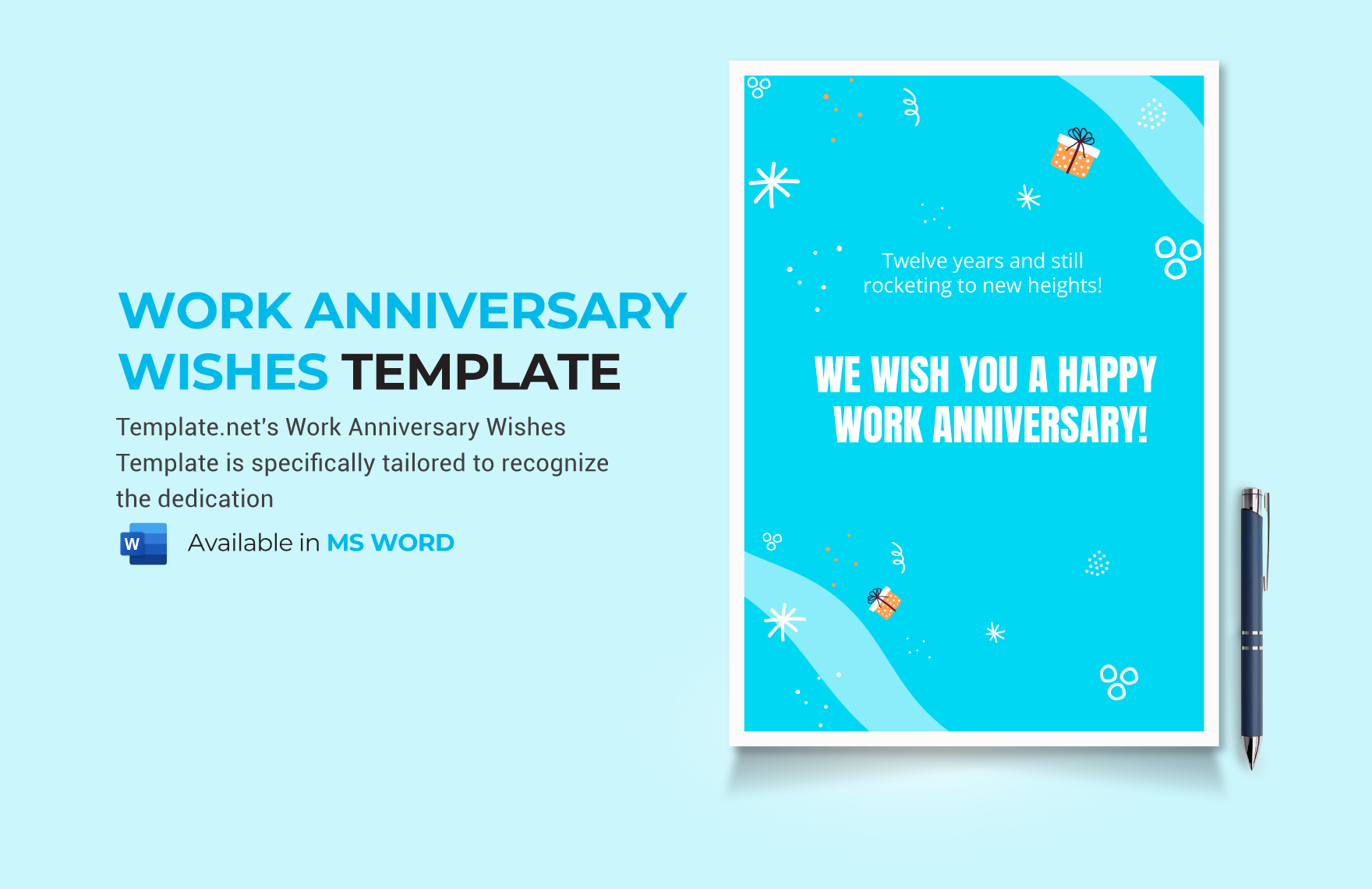 Work Anniversary Wishes Template In Word Download Template