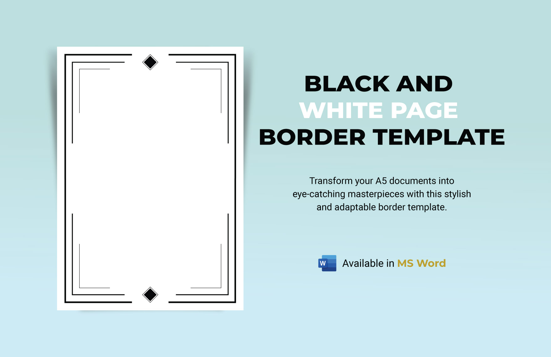 Free Black And White Page Border Template Download In Word Template