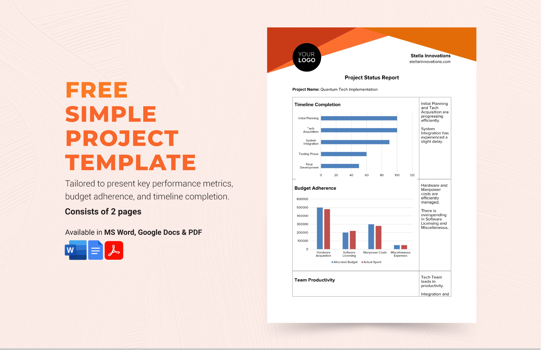 Free IT Status Report Template - Download in Word, Google Docs, Apple ...