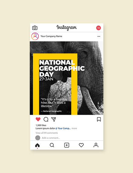 National Geographic Day Instagram Post Template - PSD | Template.net