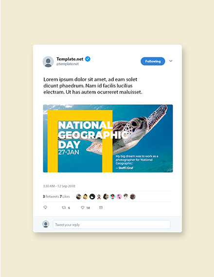 Free National Geographic Day Twitter Post Template - PSD | Template.net