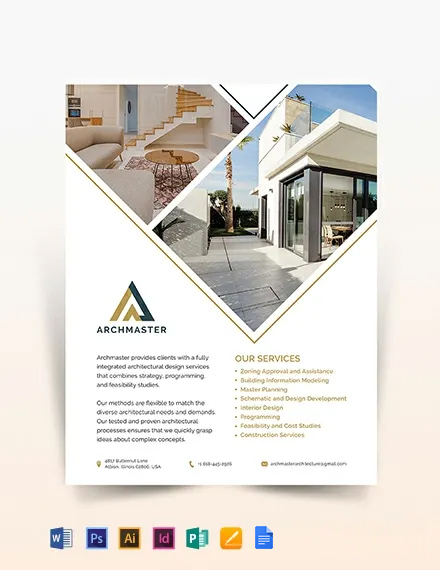 Free Architect Interior Flyer Template - Download in Word, Google Docs ...