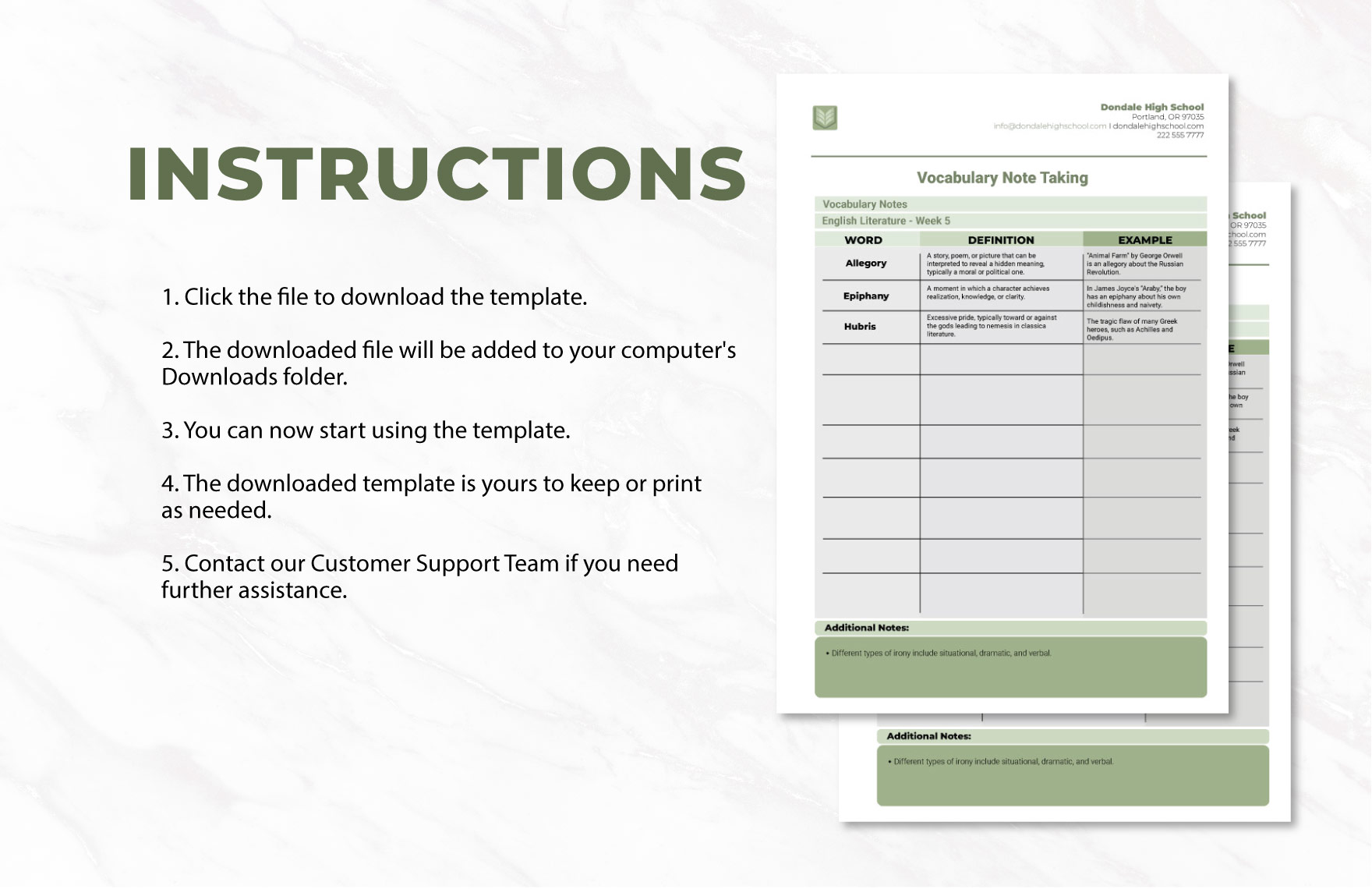 Vocabulary Note Taking Template - Download in Word | Template.net