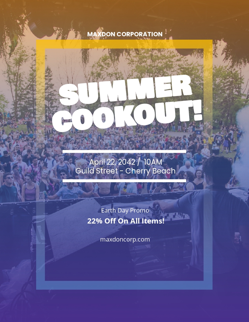 Summer Cookout Flyer Template Free JPG Google Docs Illustrator 
