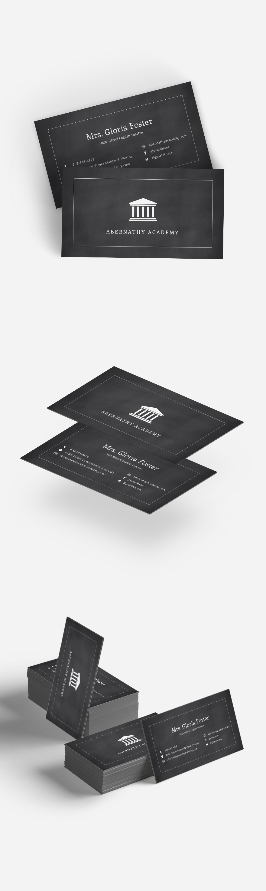 Teacher Business Card Templates Design Free Download Template