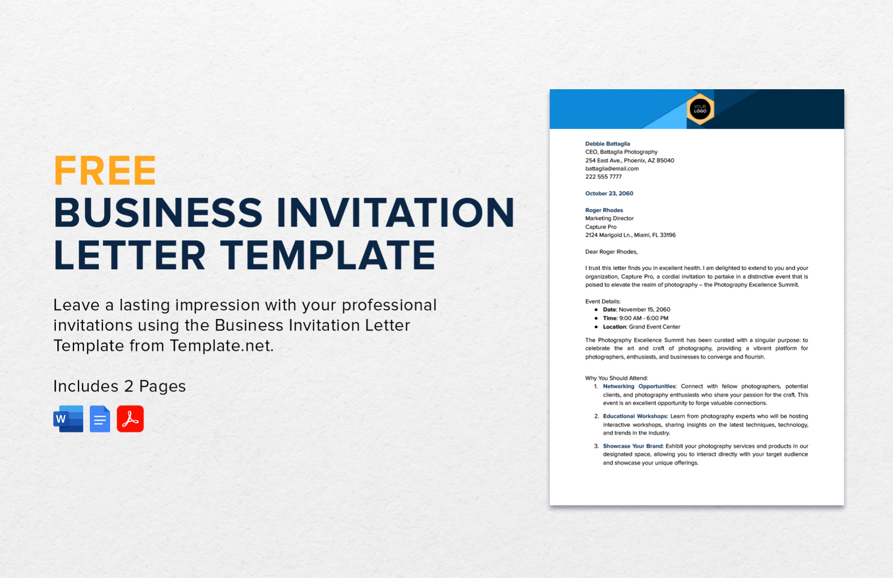 Invitation Letter Template - 28+ Free Word, PDF Documents Download
