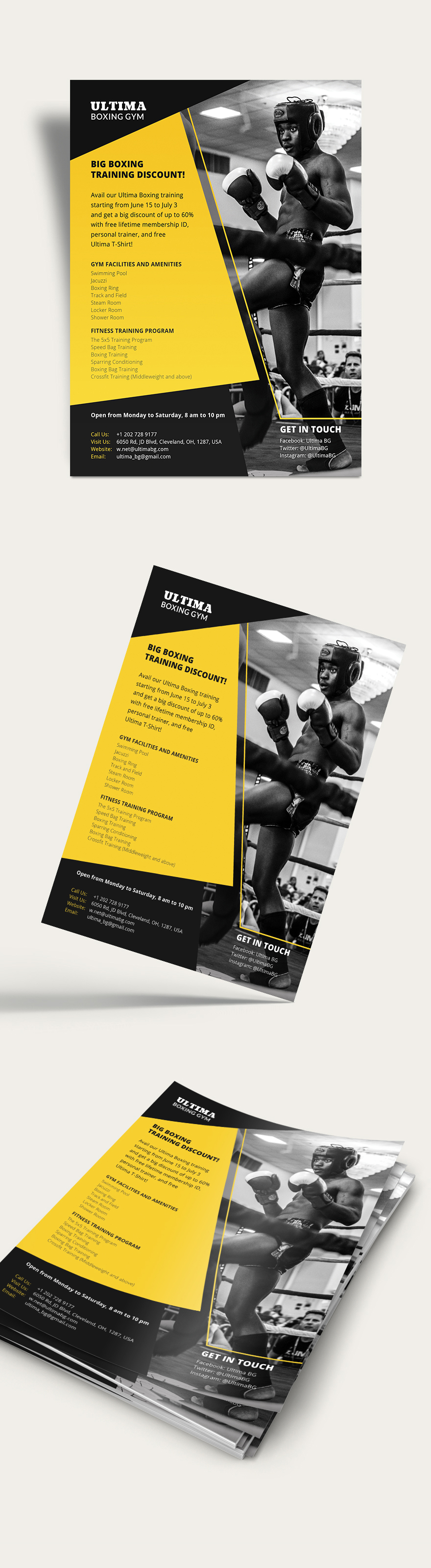 Gym Flyer Design Template - Illustrator, Word, Apple Pages, PSD ...