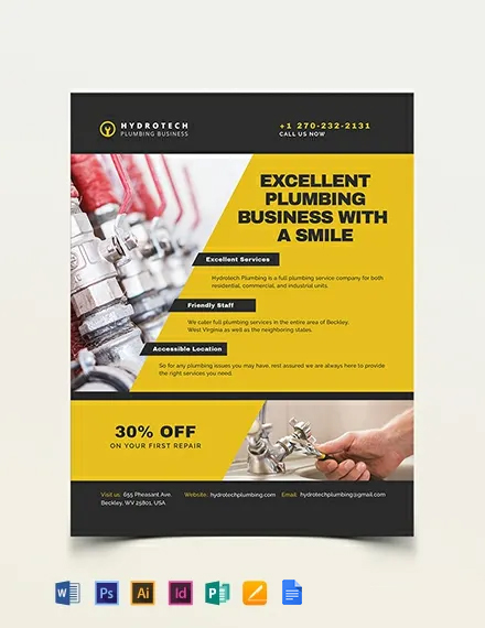 Plumbing Business Flyer Template Word DOC PSD InDesign Apple Plumbing Business Flyer Template Word DOC PSD InDesign Apple