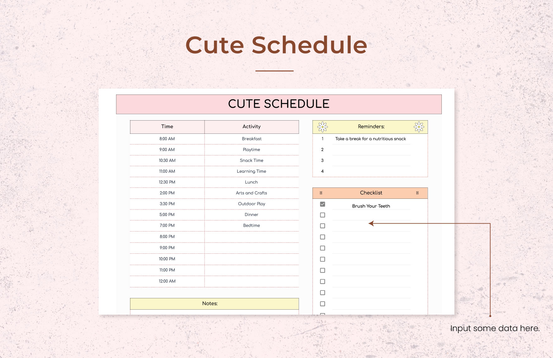Free Cute Schedule Template Download In Excel Google Sheets