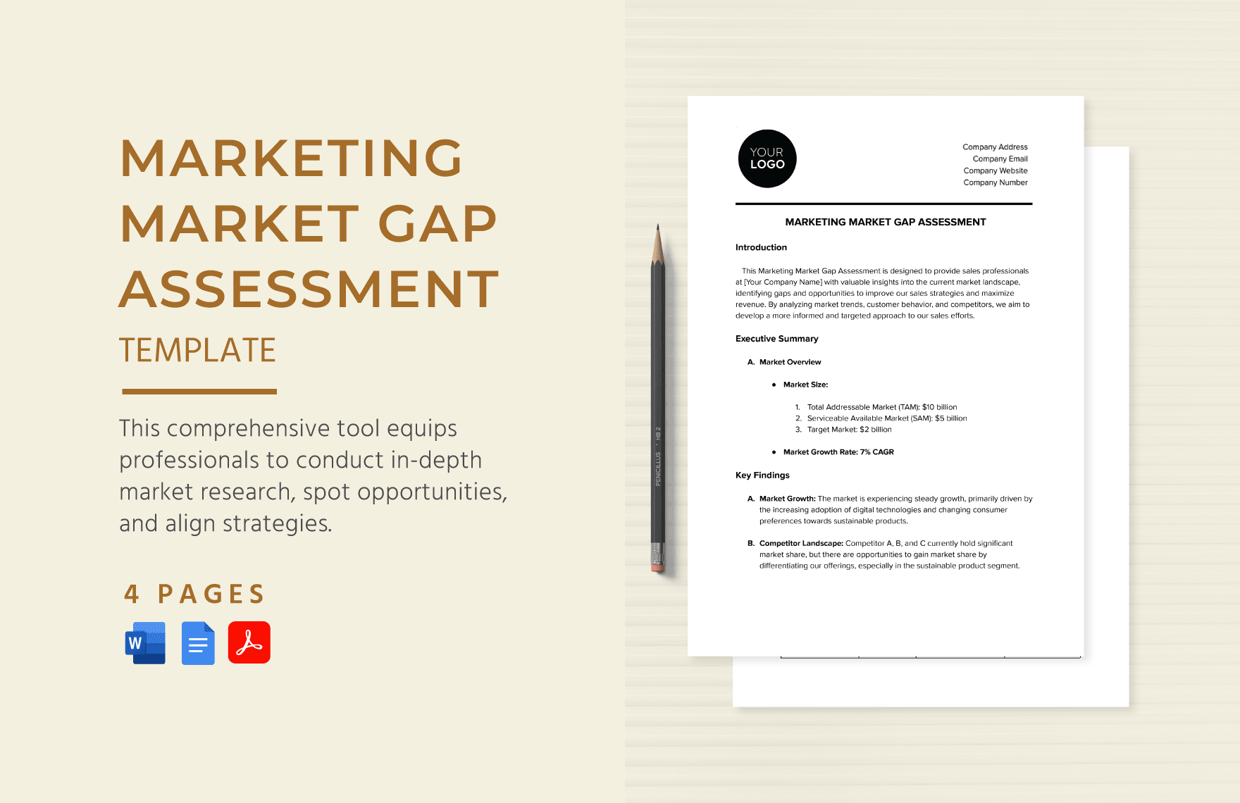 Marketing Market Gap Assessment Template In Word PDF Google Docs