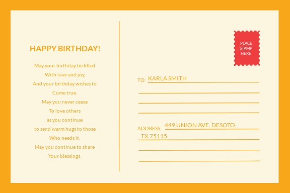 Birthday Postcard Design Templates