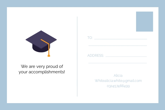 Graduation Postcard Template Illustrator Word Apple Pages PSD 