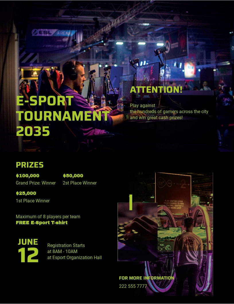 Gaming Flyer Template Free PDF Word PSD InDesign Apple Pages 