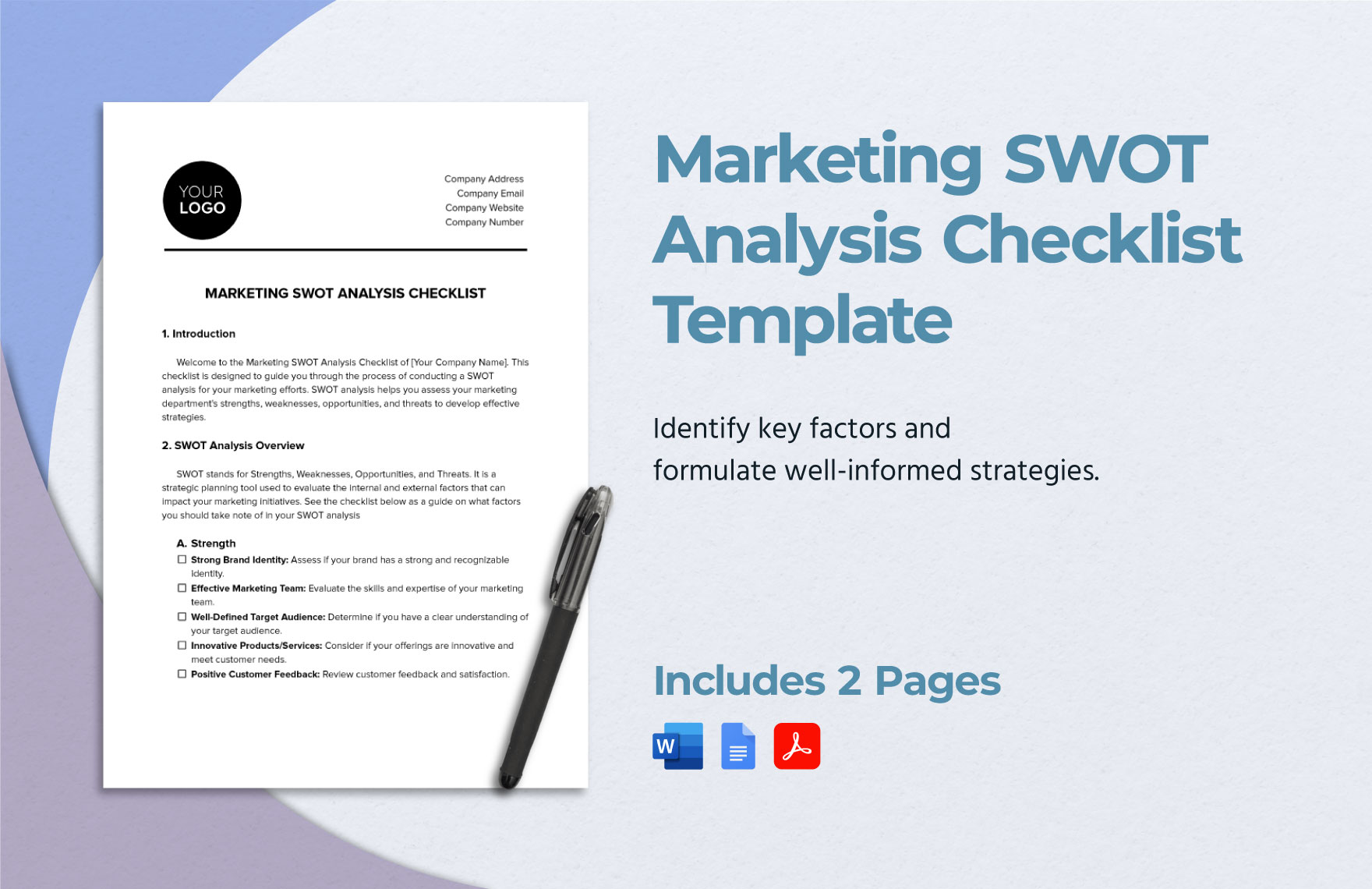 Editable Swot Analysis Templates In Adobe PDF To Download Editable Swot Analysis Templates In Adobe PDF To Download