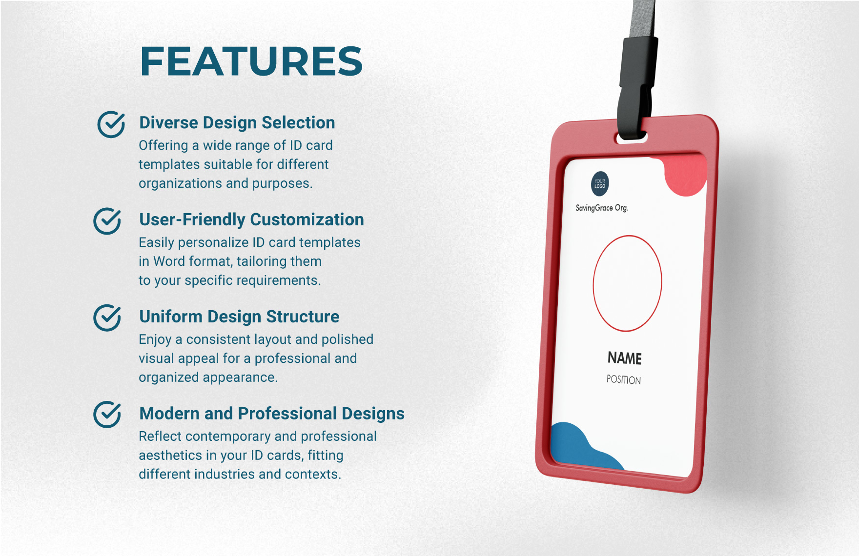 Free Blank ID Card Template - Download in Word, PDF, Illustrator ...