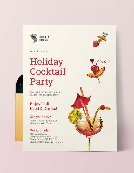 21 Stunning Cocktail Party Invitation Templates Designs Word PSD AI