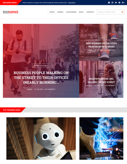 Free News Website Template