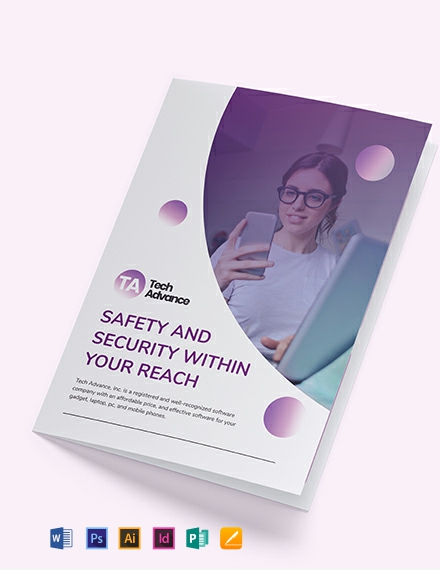 Free Bi-Fold Creative Software Brochure Template - Illustrator ...