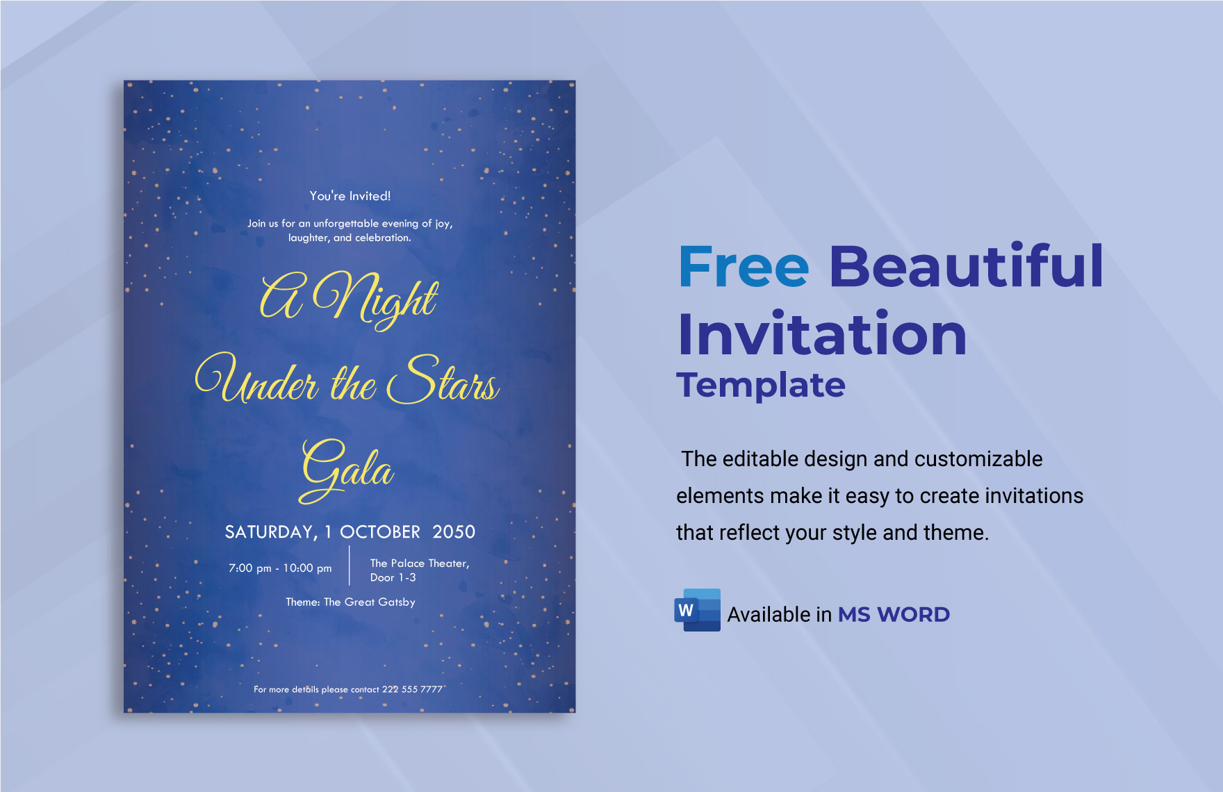 Free Beautiful Invitation Template Download In Word Template