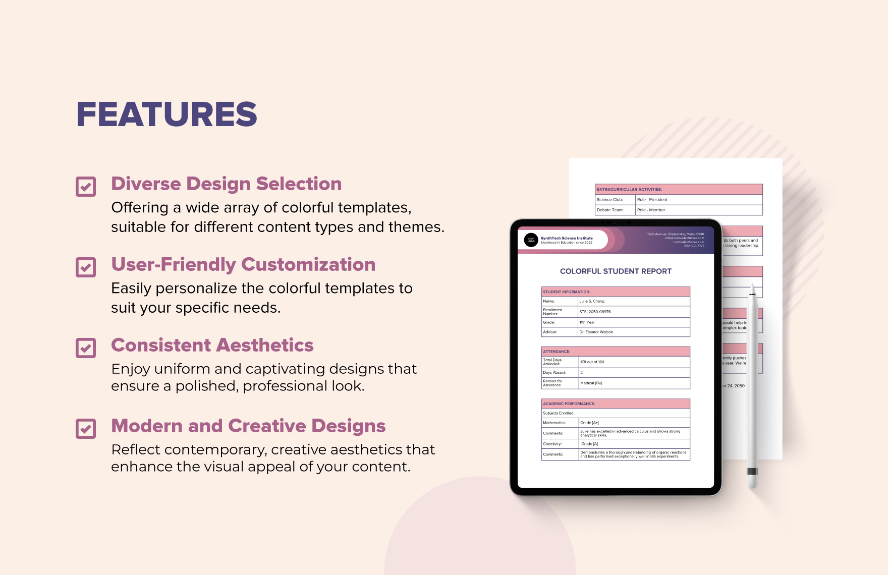 Free Colorful Student Report Template - Download in Word | Template.net