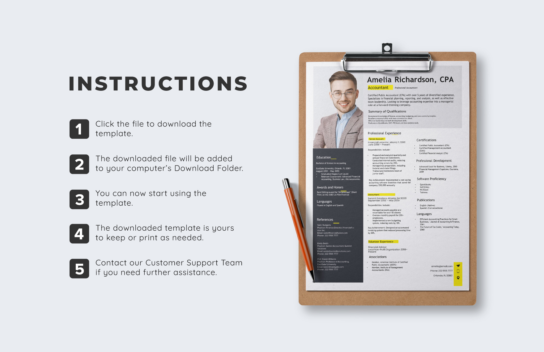 Free Professional Accountant CV Template - Download in Word | Template.net