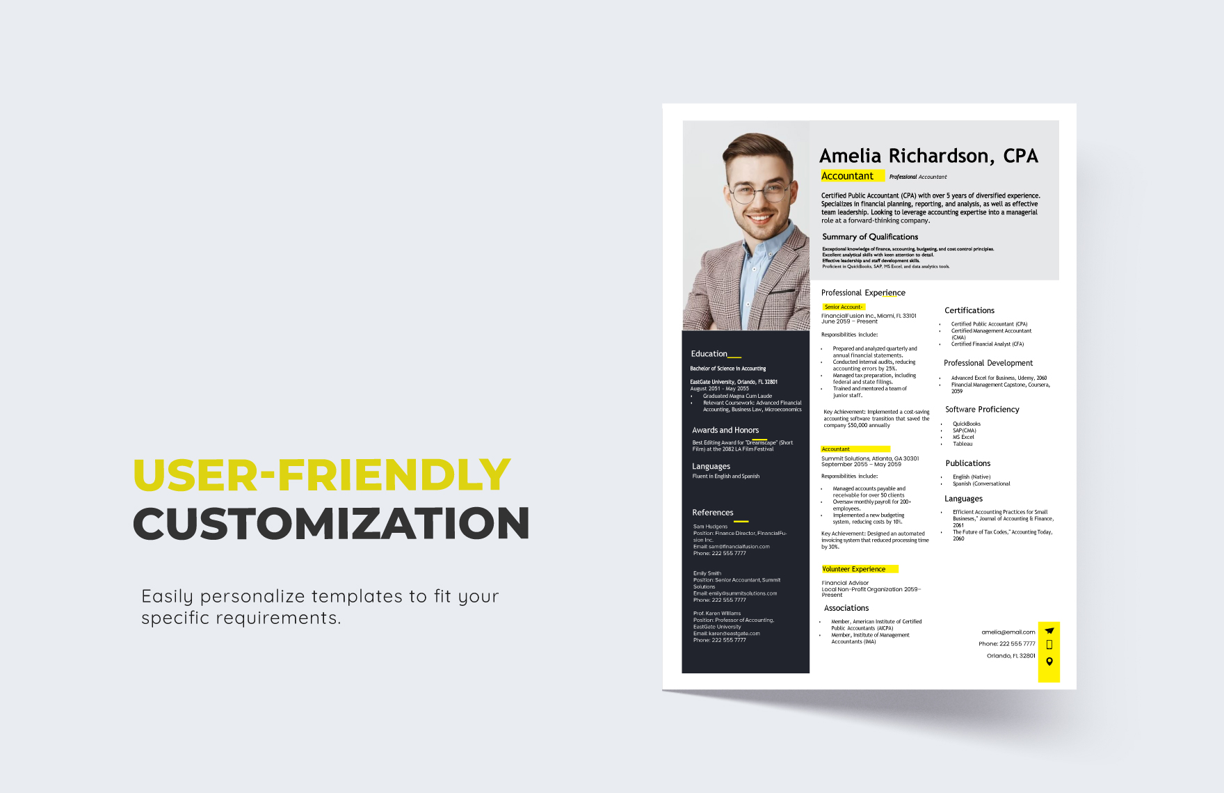 Free Professional Accountant CV Template - Download in Word | Template.net