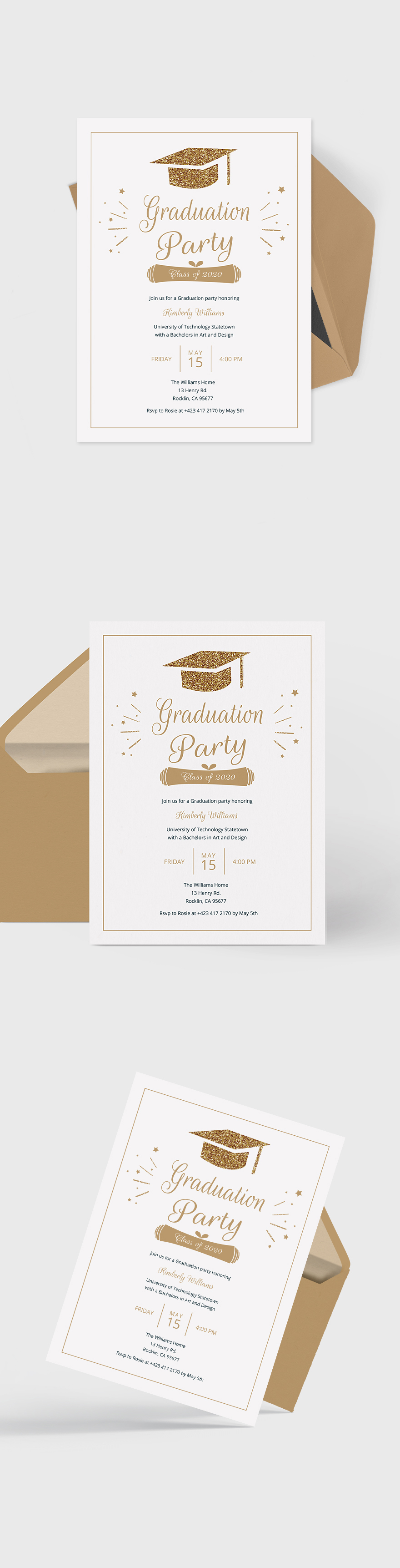 Sample Graduation Invitation Template - Illustrator, Word, Apple Pages ...