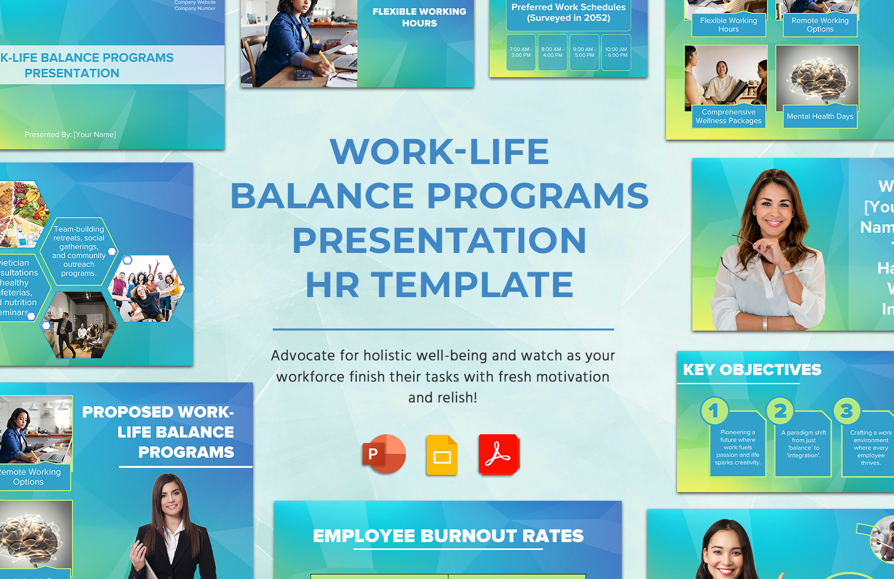 Work-Life Balance Programs Presentation HR Template - Download in PDF, PowerPoint, Google Slides ...