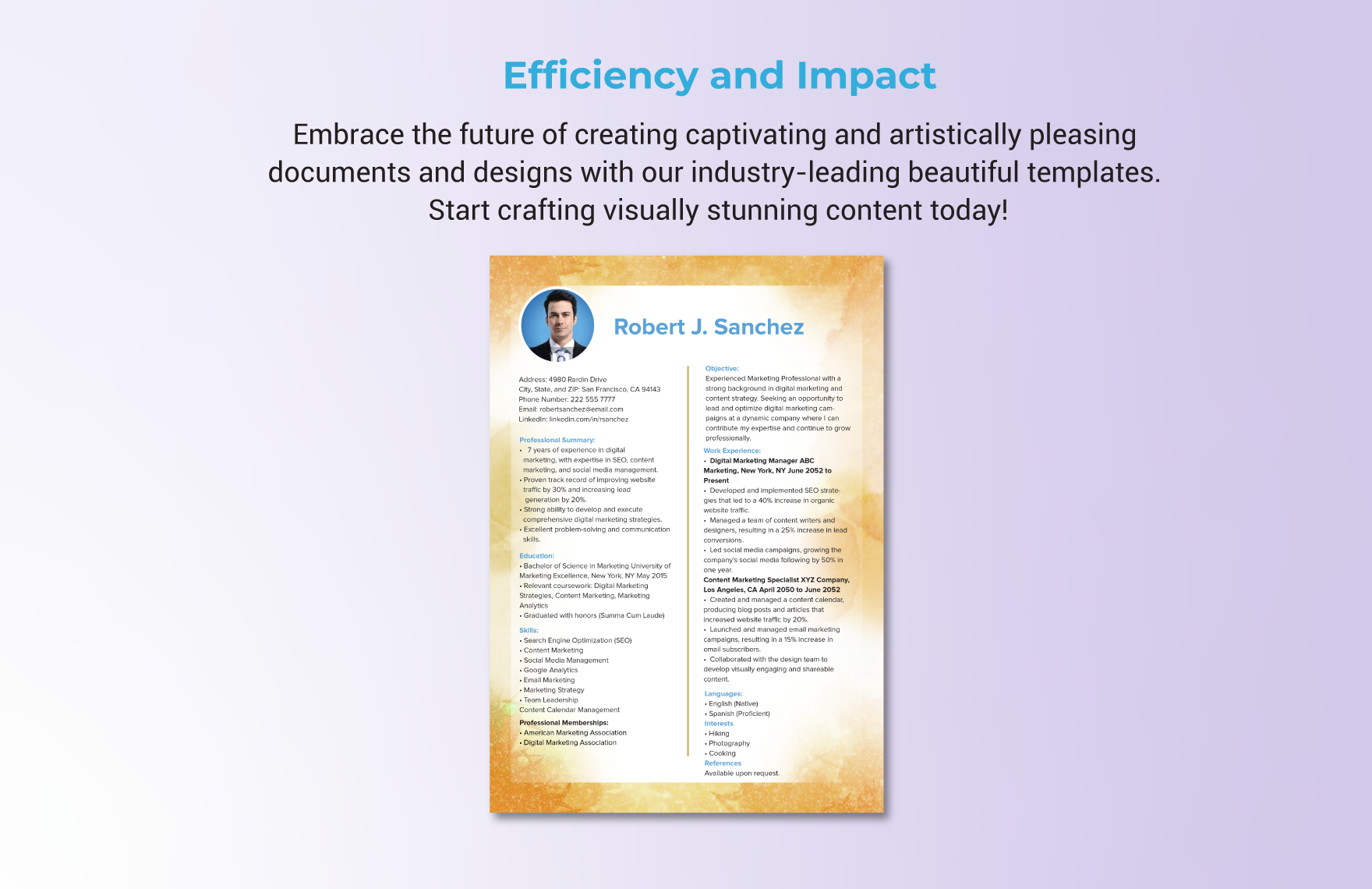 Free Beautiful Resume Template - Download in Word, Illustrator ...