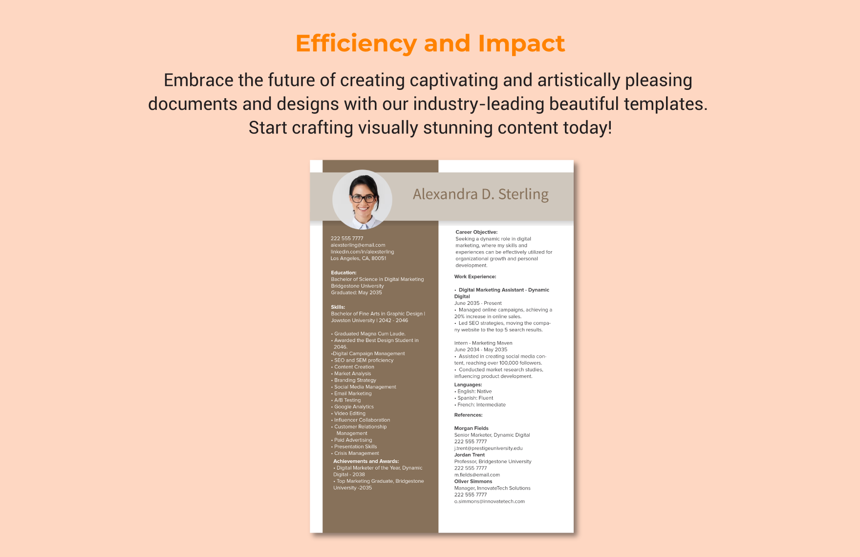Free Beautiful CV Template - Download in Word | Template.net
