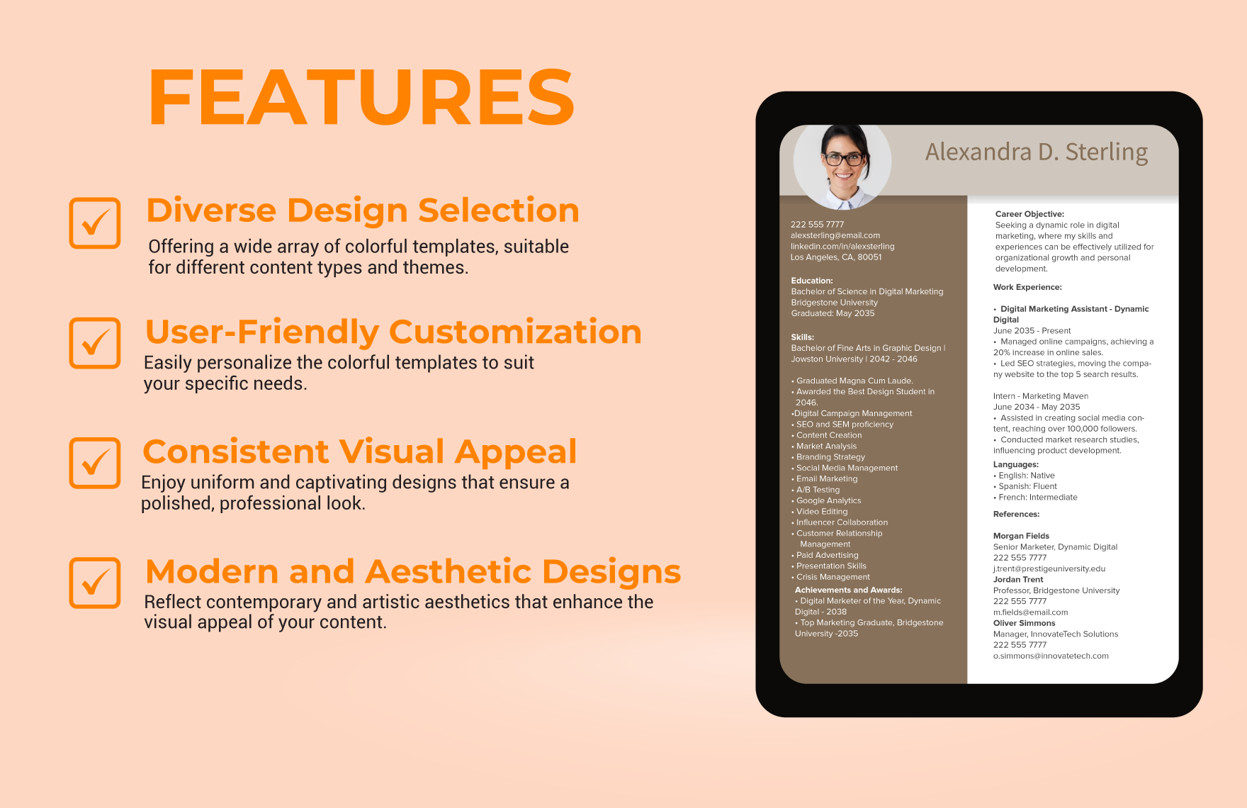 Free Beautiful CV Template - Download in Word | Template.net Free Beautiful CV Template - Download in Word | Template.net