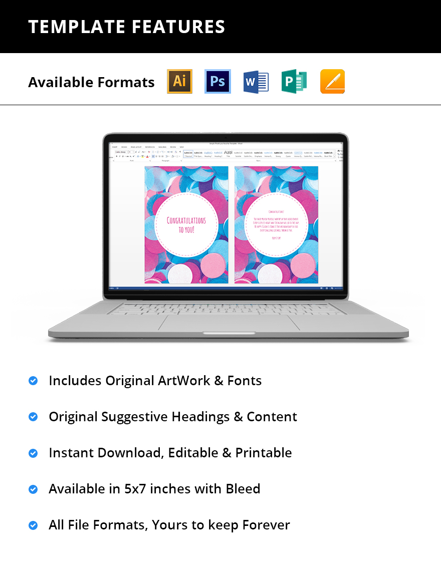 Congratulations Greeting Card Template - Illustrator, Word, Apple Pages ...