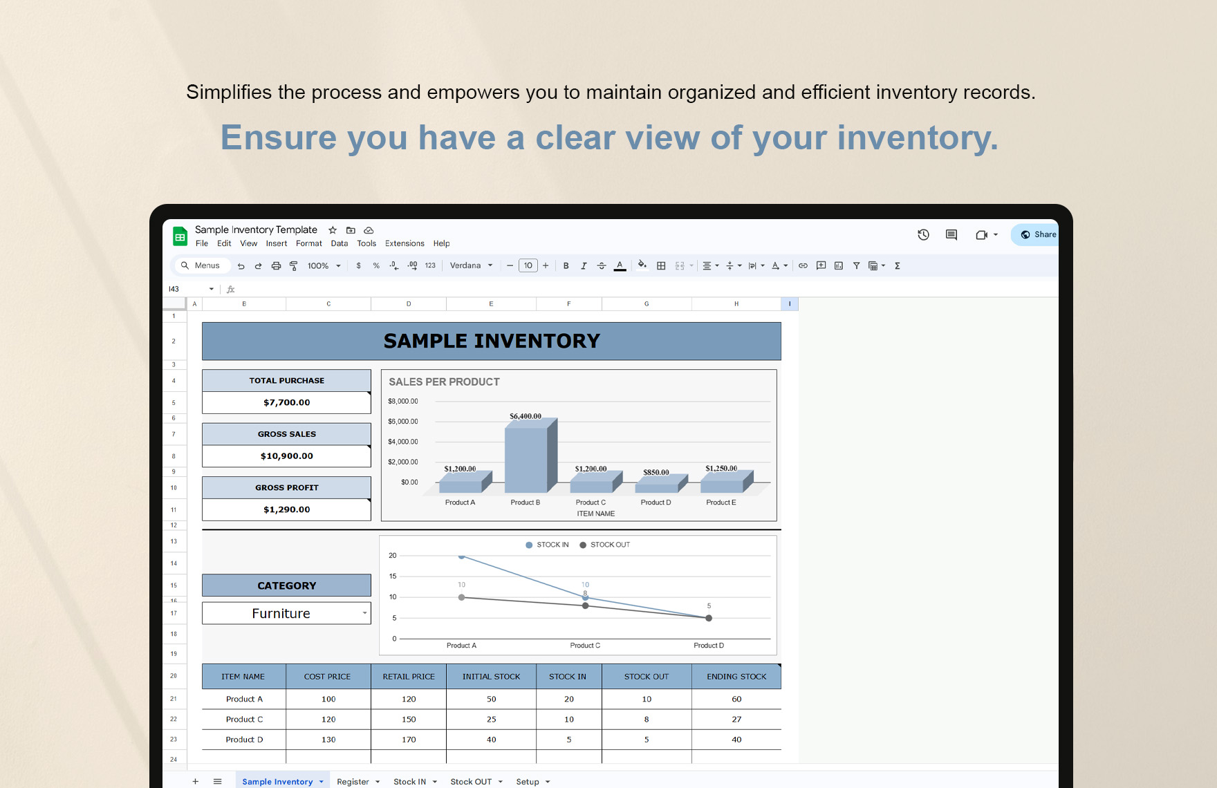 Free Sample Inventory Template - Download in Excel, Google Sheets ...