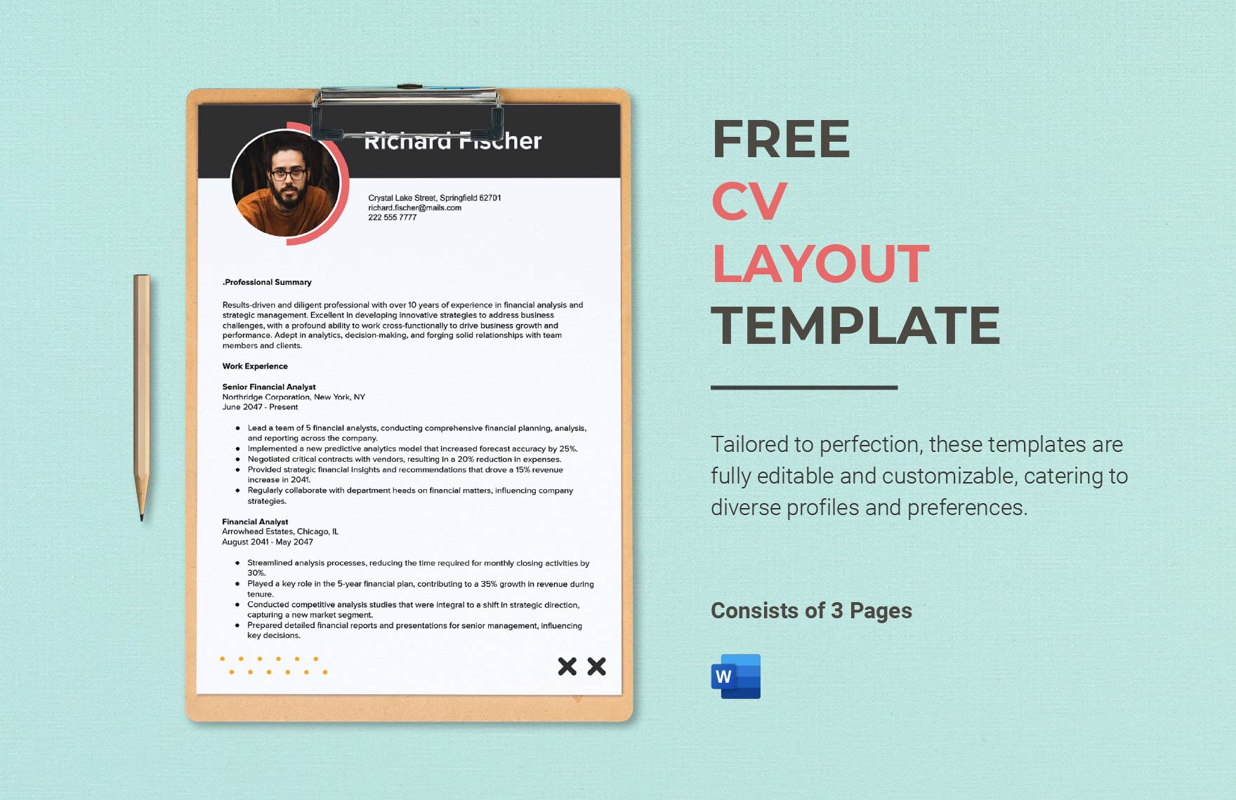 Internship CV Template In InDesign MS Word Portable Documents