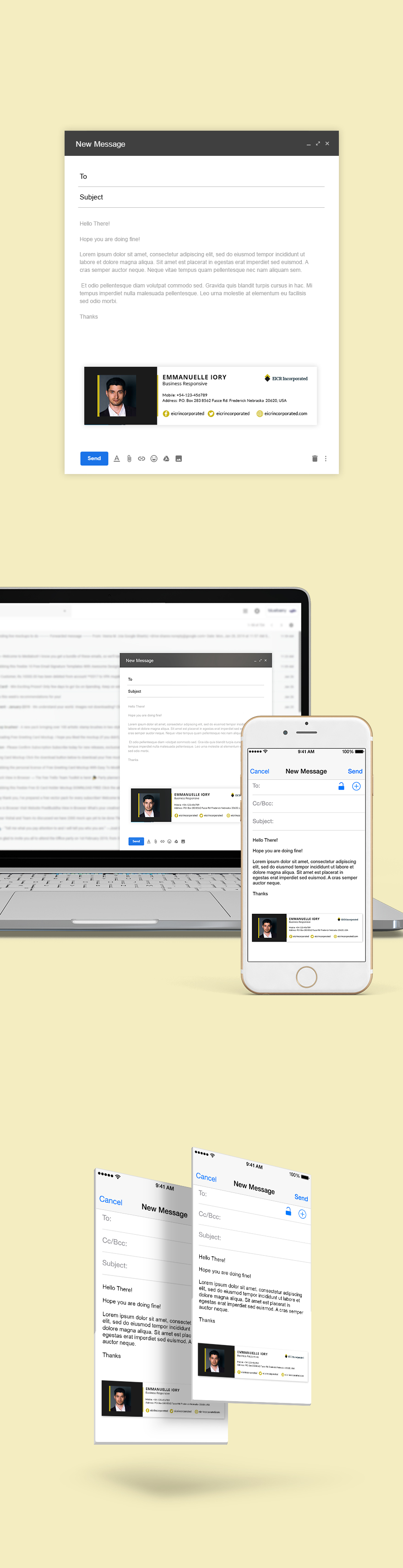 Business Responsive Email Signature Template - HTML5, PSD | Template.net