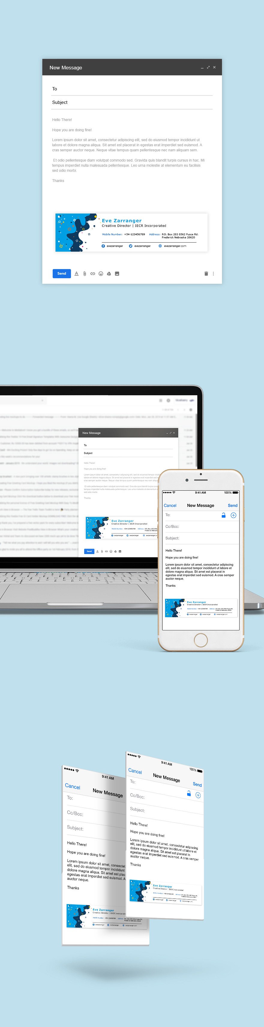 Creative Art Director Email Signature Template - HTML5, Outlook, PSD ...