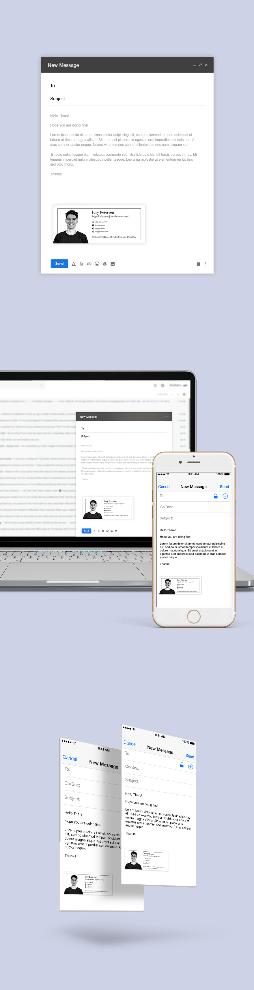 Marketing Manager Email Signature Template - HTML5, Outlook, PSD ...
