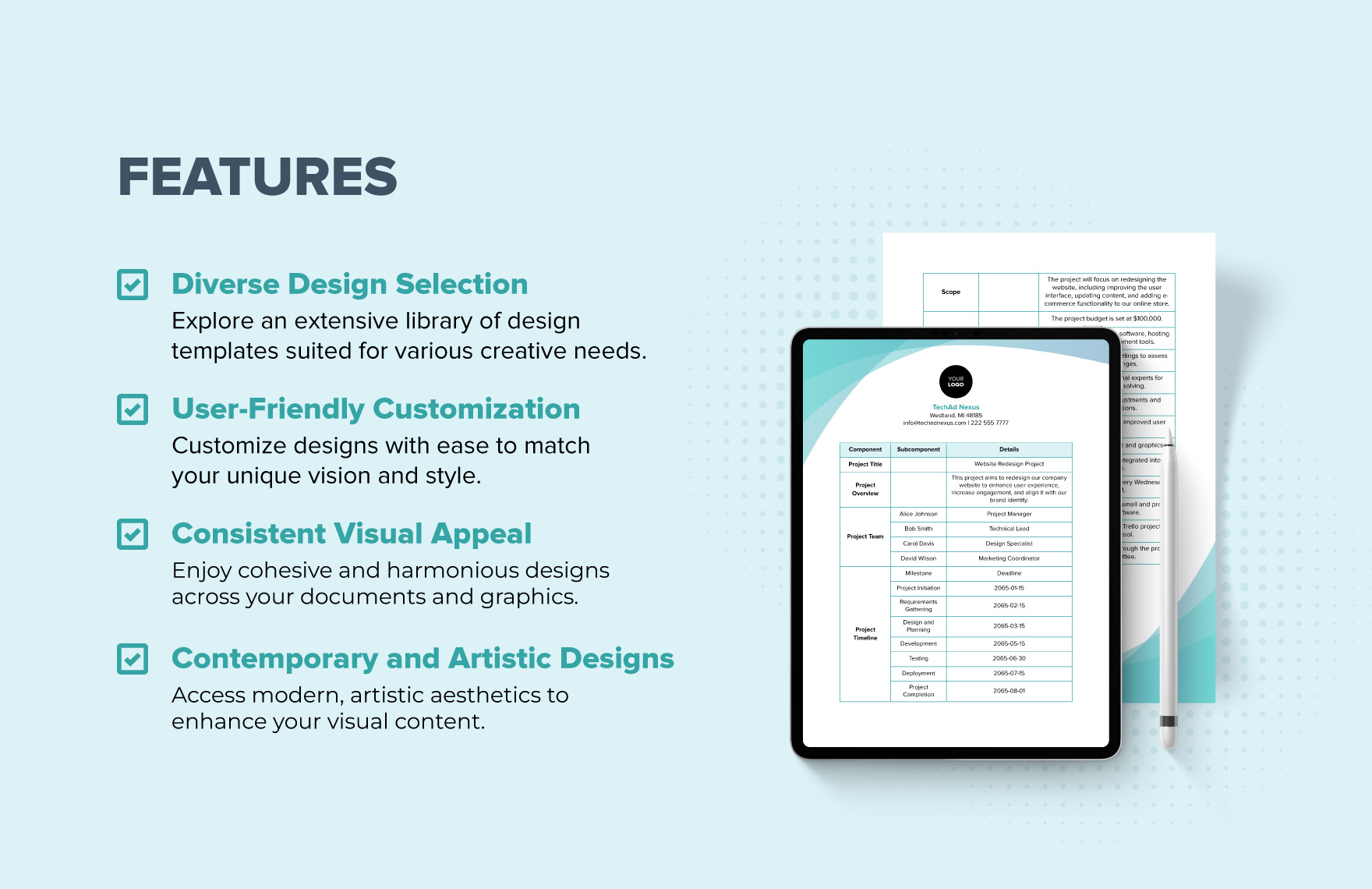 Project Design Template In Word Download Template