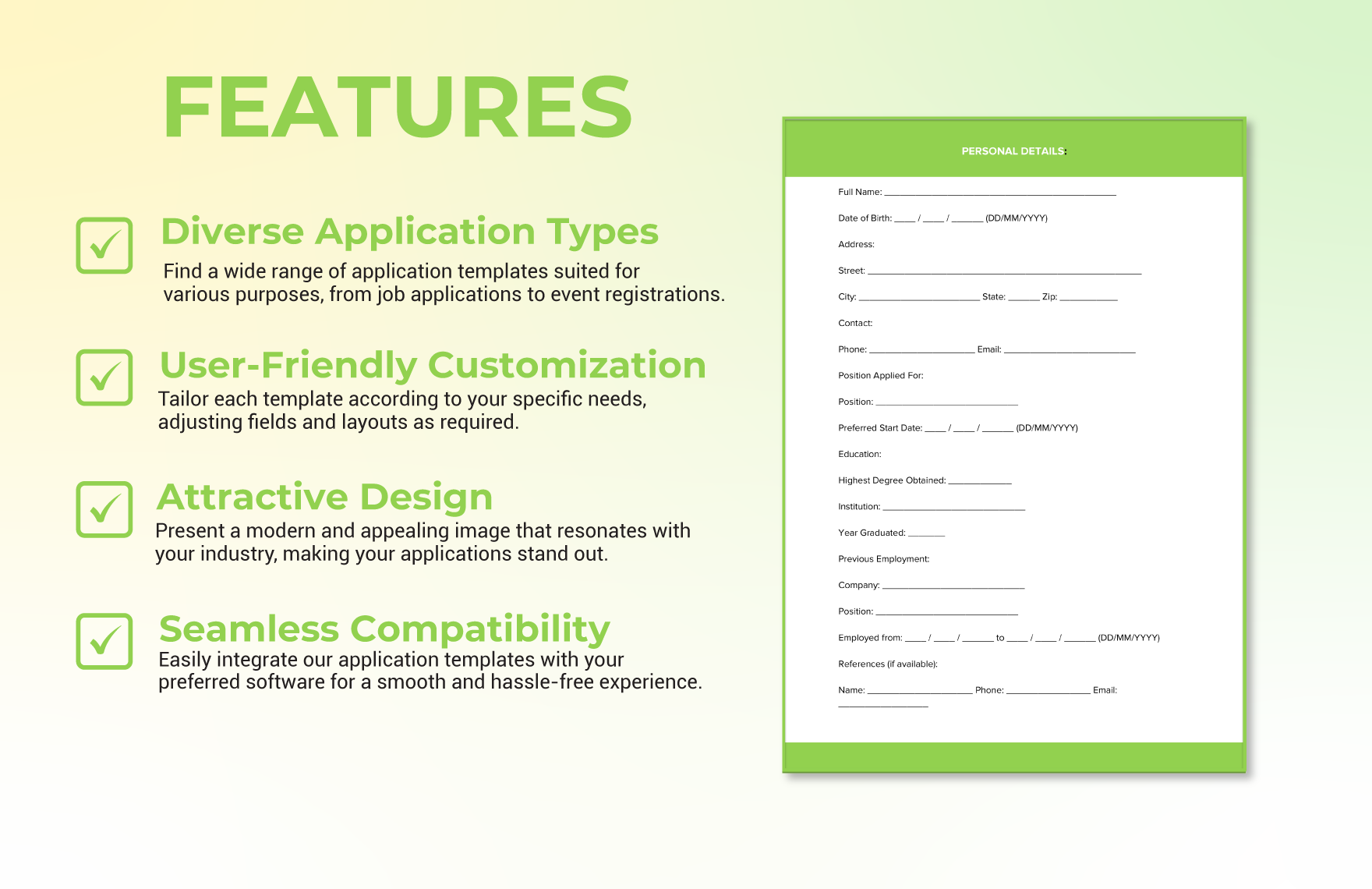 Free Simple Application Template - Download in Word | Template.net