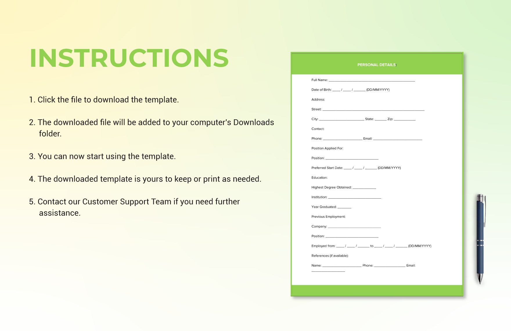Free Simple Application Template - Download in Word | Template.net