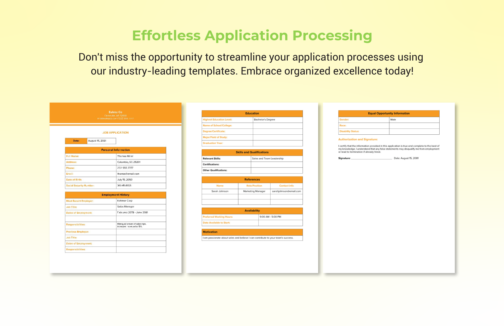 Job Application Template - Download in Word | Template.net