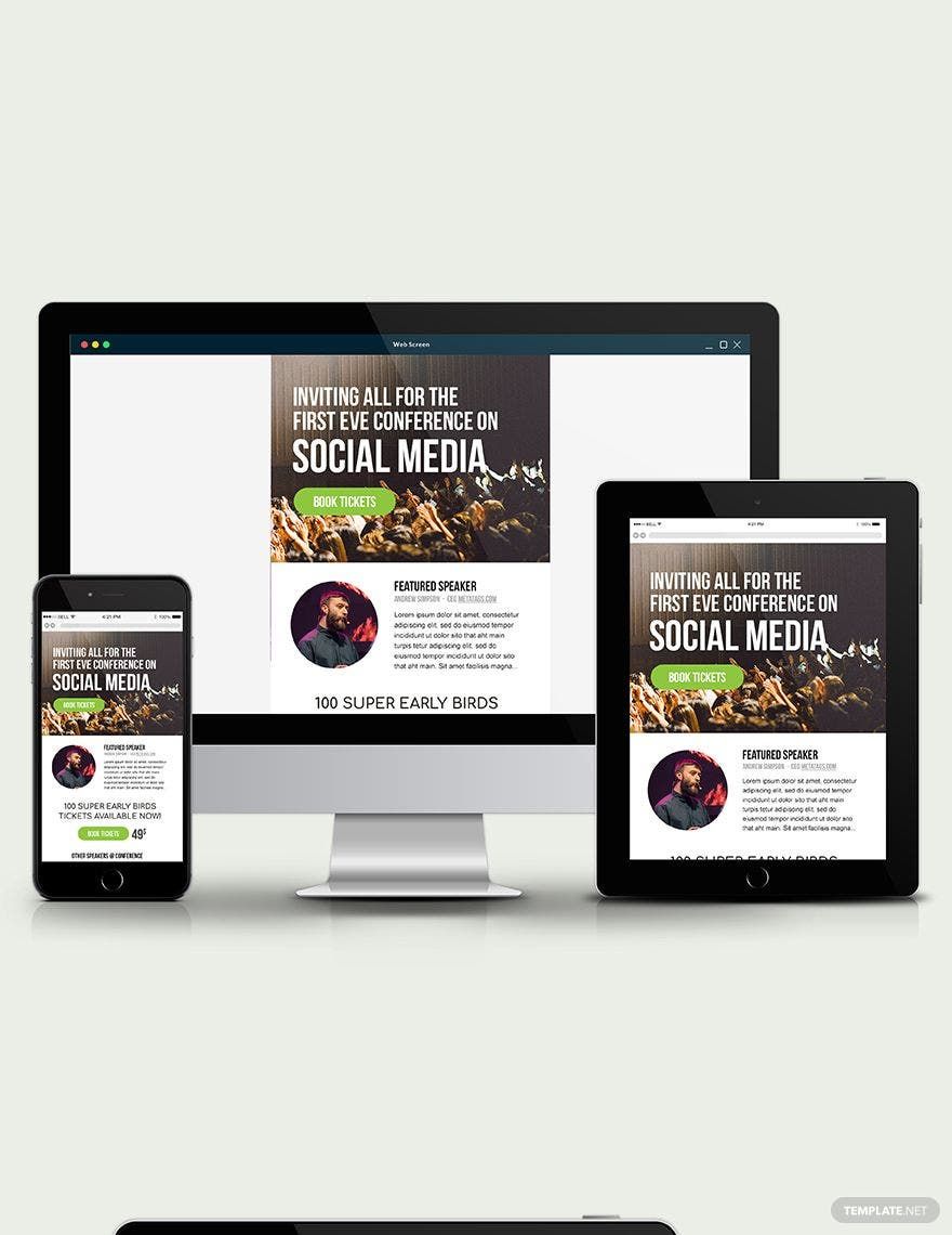 Conference Email Ad Template Download In PSD HTML5 Template