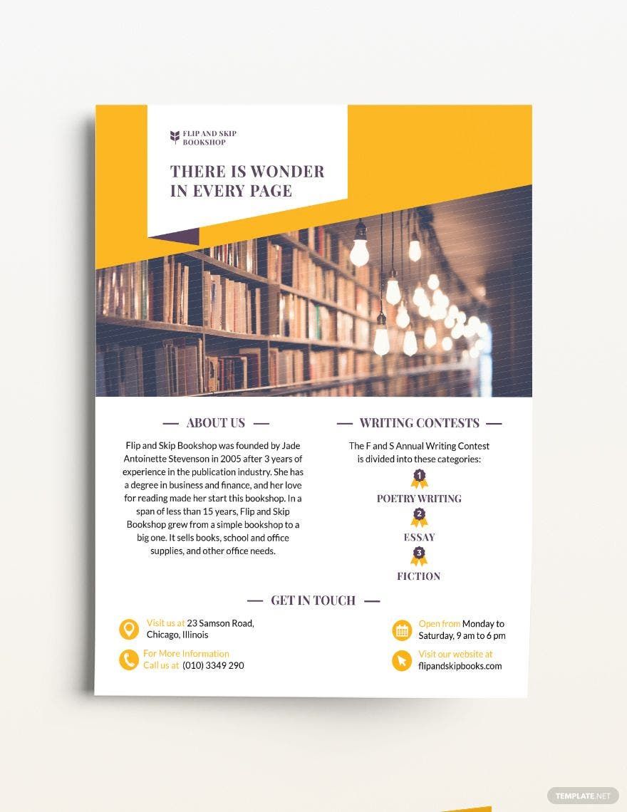 Book Store Flyer Template Download In Word Google Docs Illustrator 
