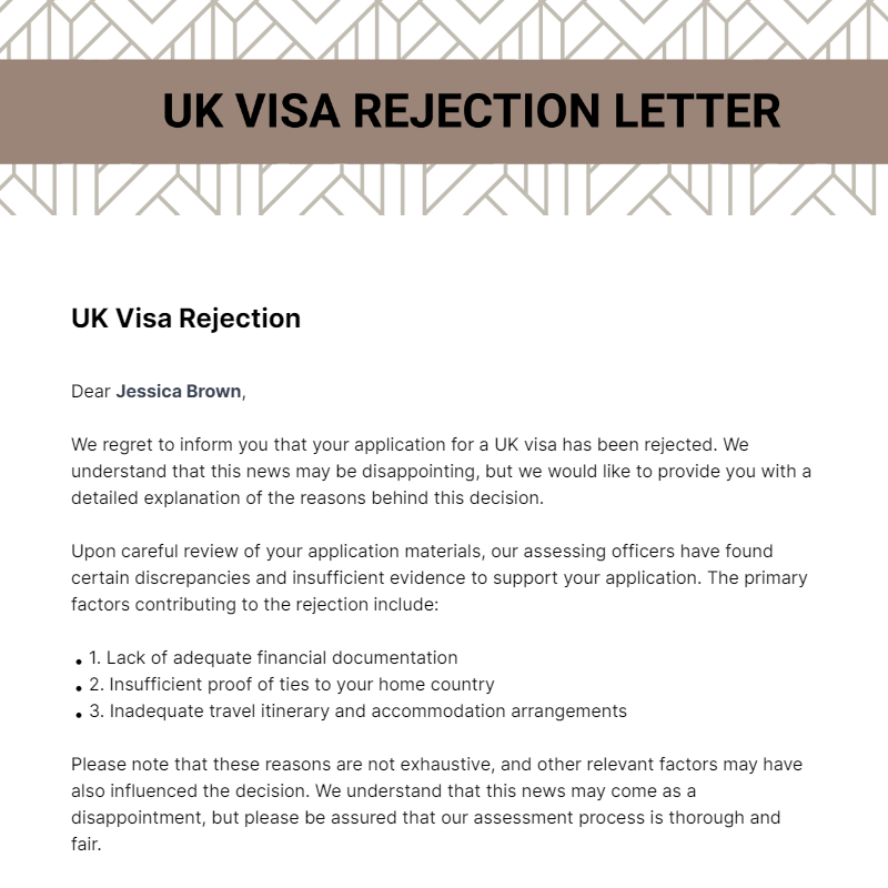 Uk Visa Rejection Letter Template Edit Online Download Example