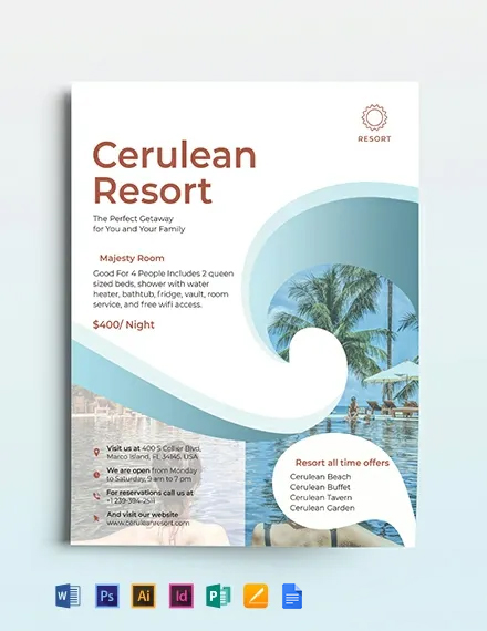 FREE Resort Flyer Template Download In Word Google Docs Illustrator 
