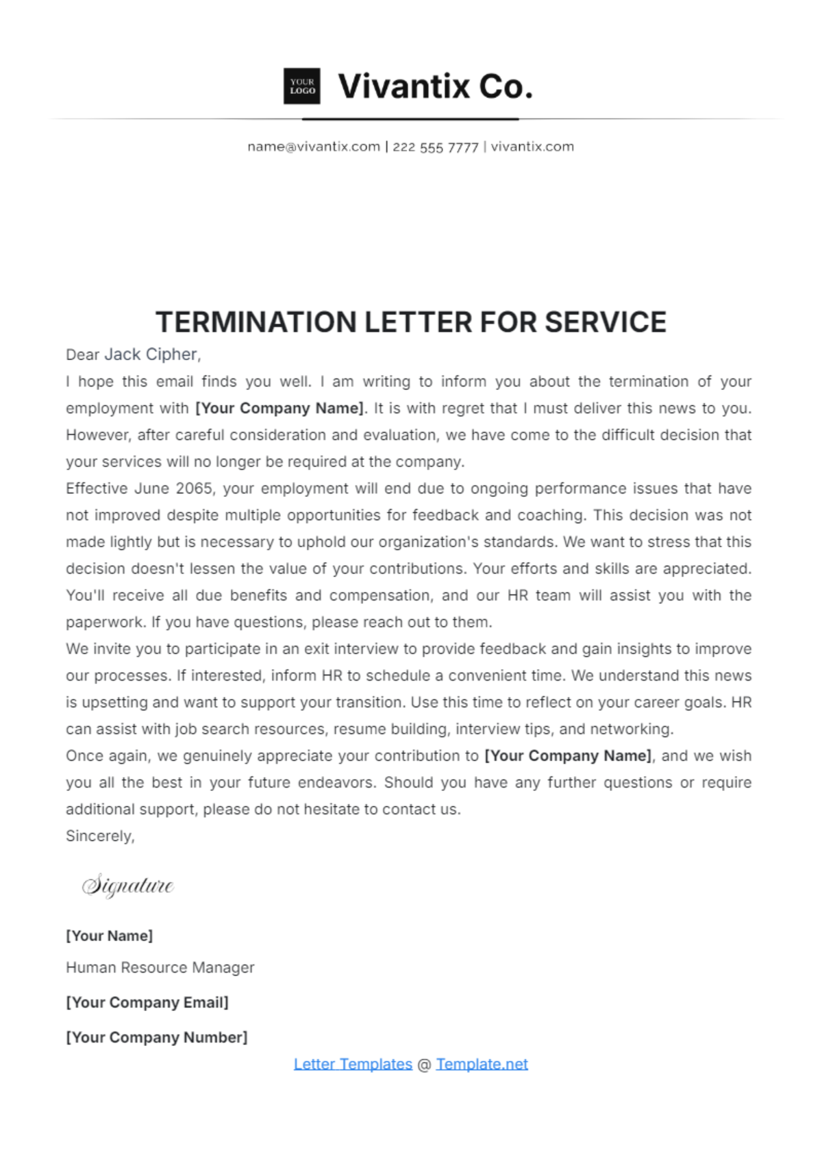 FREE Service Letter Templates - Download in Word, Google Docs, PDF ...