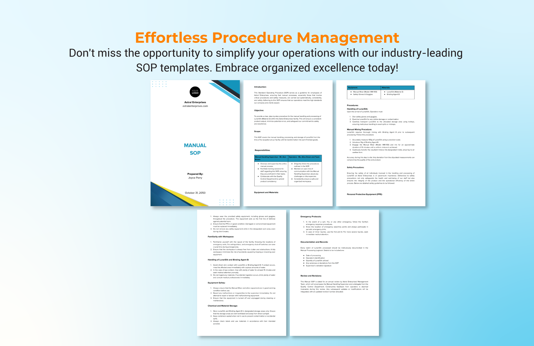 Manual SOP Template - Download in Word | Template.net