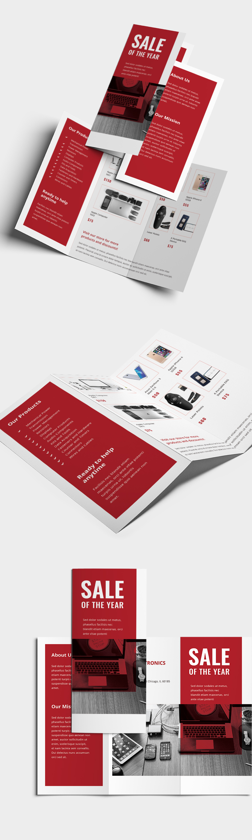 Electronic Sales Brochure Template - Illustrator, InDesign, Word, Apple ...